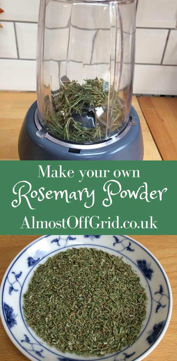 Making Dried Rosemary Powder – Almost Off Grid