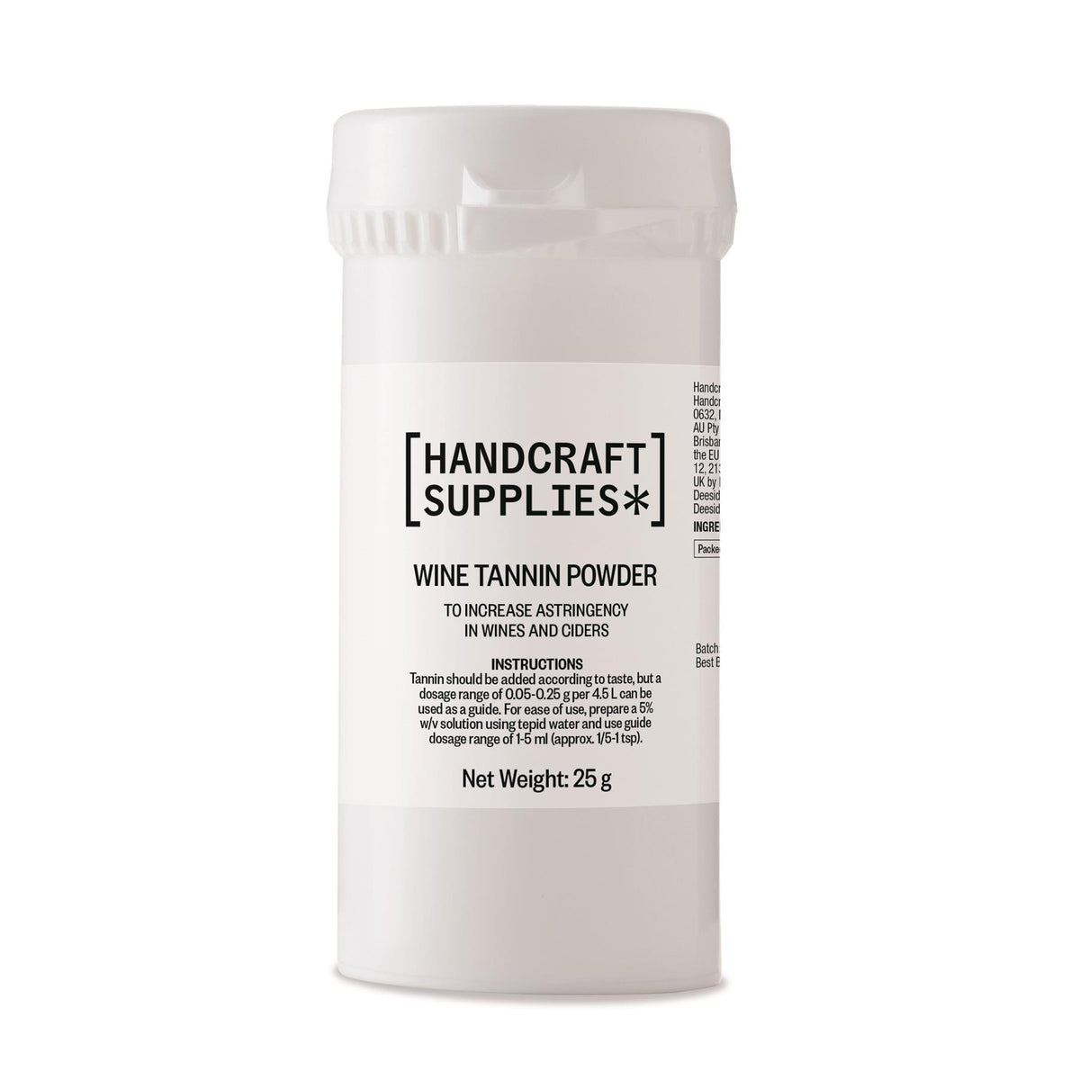 Handcraft Supplies Wine Tannin Powder - 25g – Almost Off Grid